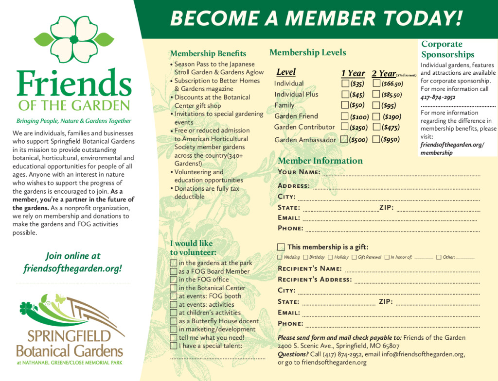Membership Web Print Form 2023 | Friends of the Garden